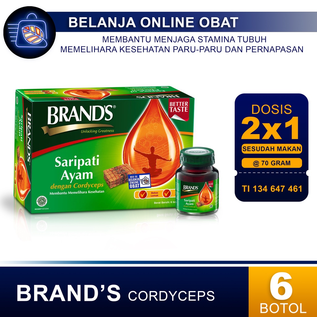 Jual BRANDS SARIPATI AYAM DENGAN CORDYCEPS 70GR X 6 BTL | Shopee Indonesia