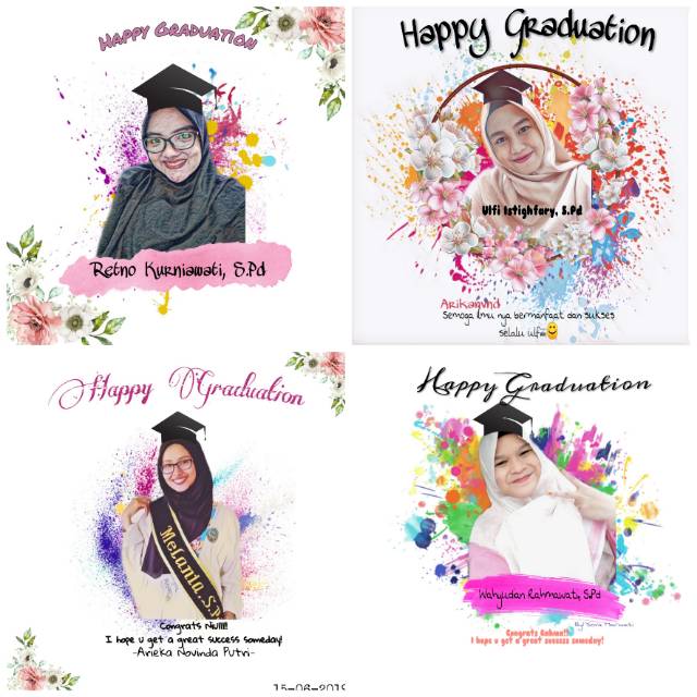 Jual Desain foto wisuda, sidang, ultah,dan pernikahan | Shopee Indonesia