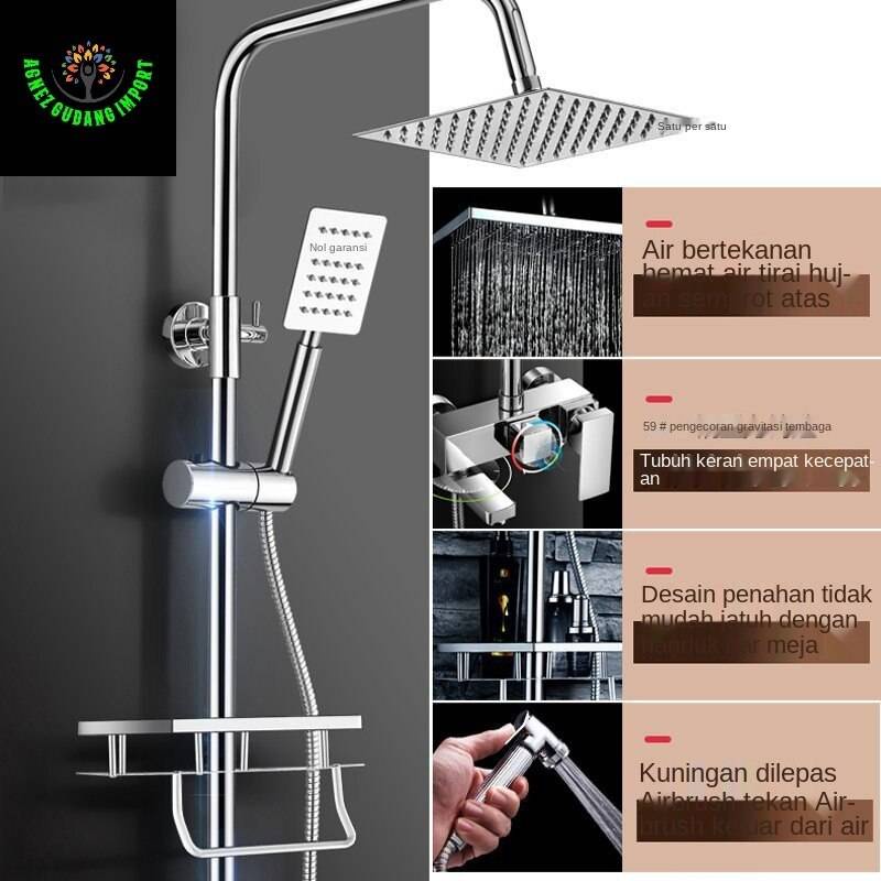 Jual SHOWER SET KAMAR MANDI SHOWER HITAM PANCURAN BULAT DAN KOTAK ...