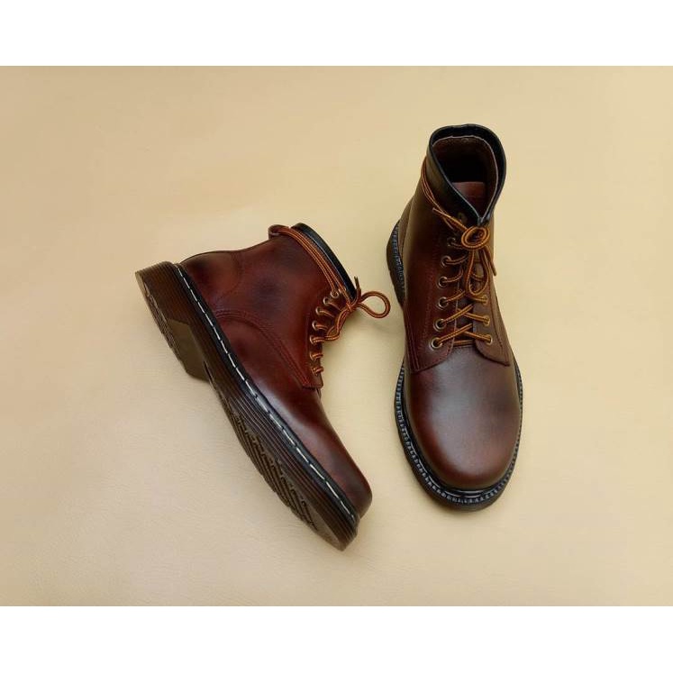 Jual Sepatu Boot Kulit Asli Sapi Pria Handmade Original Indonesia ...