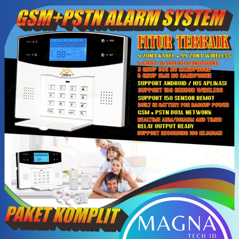 Jual SECURITY ALARM Rumah Ruko Kantor GSM WIFI System Wireless Sensor ...