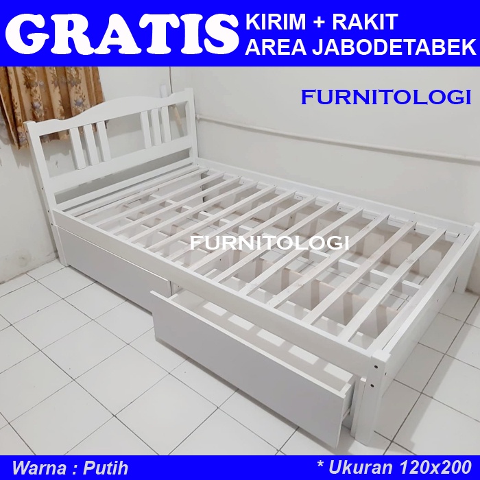 Jual Ranjang Kayu 120x200 dengan Laci Serbaguna dengan Laci Kolong Tempat Tidur Minimalis Dipan ...