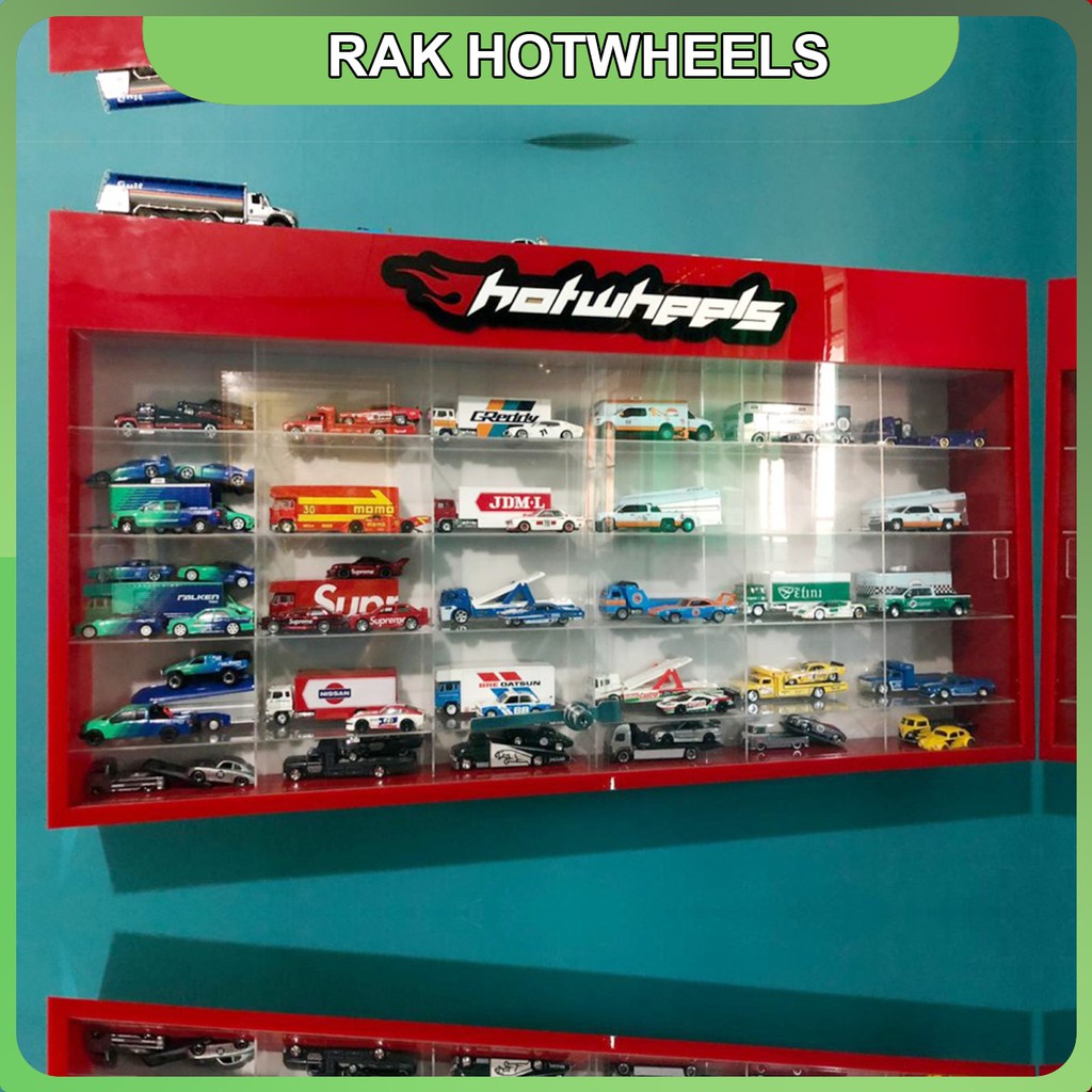 Jual Rak Hotwheels Team Transport Header isi 30 Bahan Acrylic/Akrilik ...