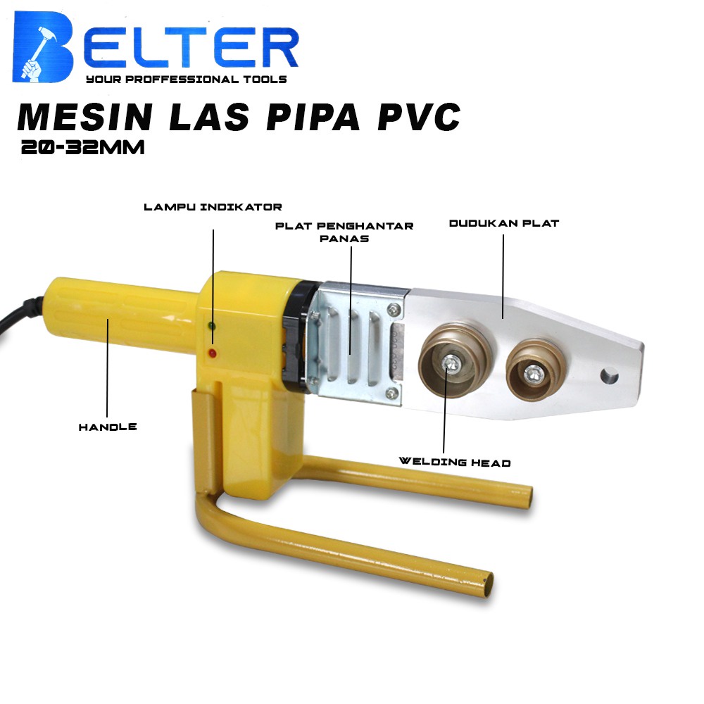 Jual Mesin Las Pipa PPR 20-32MM DAN PPR 20-63MM BELTER Pemanas Pipa PPR ...