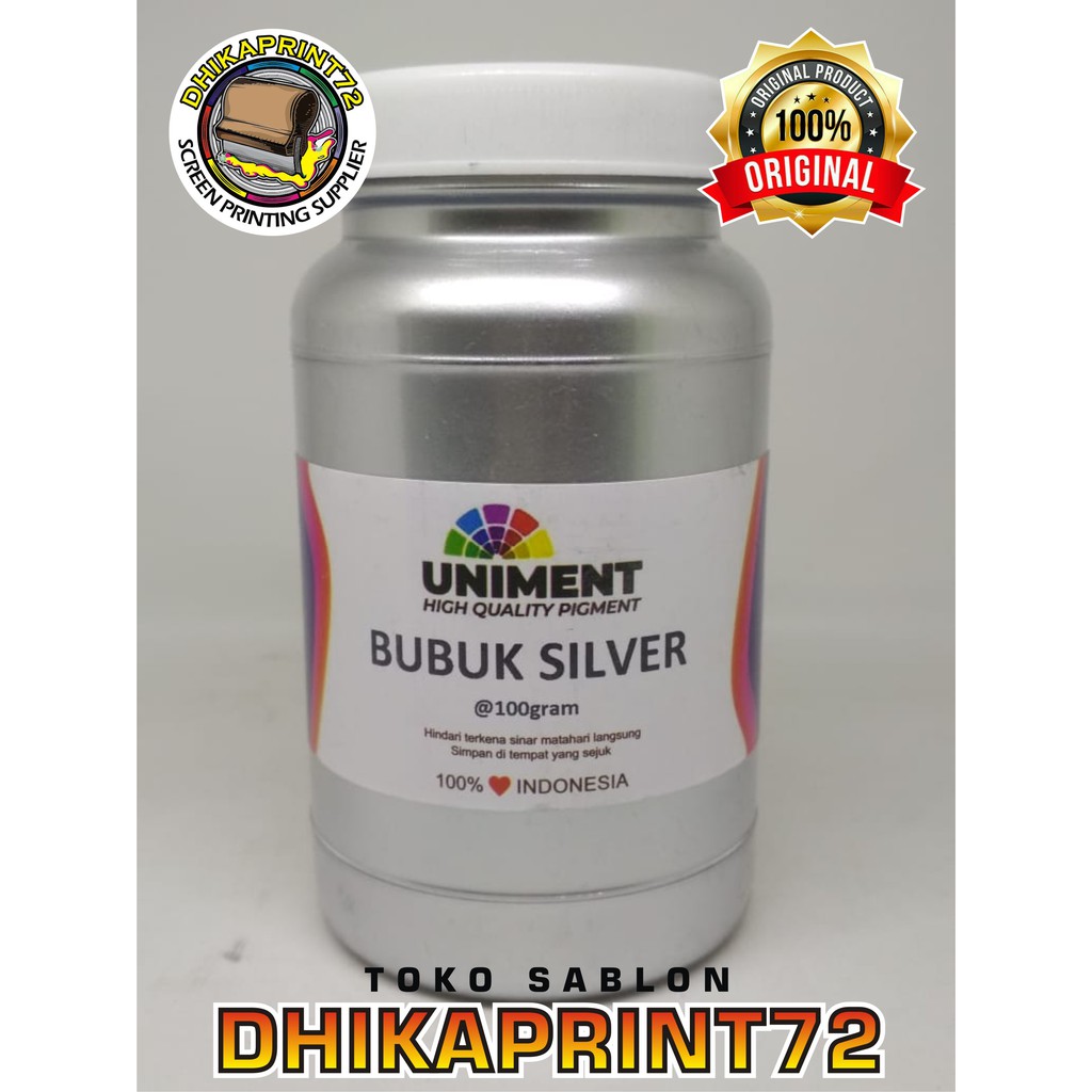 Jual CAT SERBUK SILVER SABLON KERTAS, KAIN, KULIT, MIKA, KERAJINAN, DLL ...