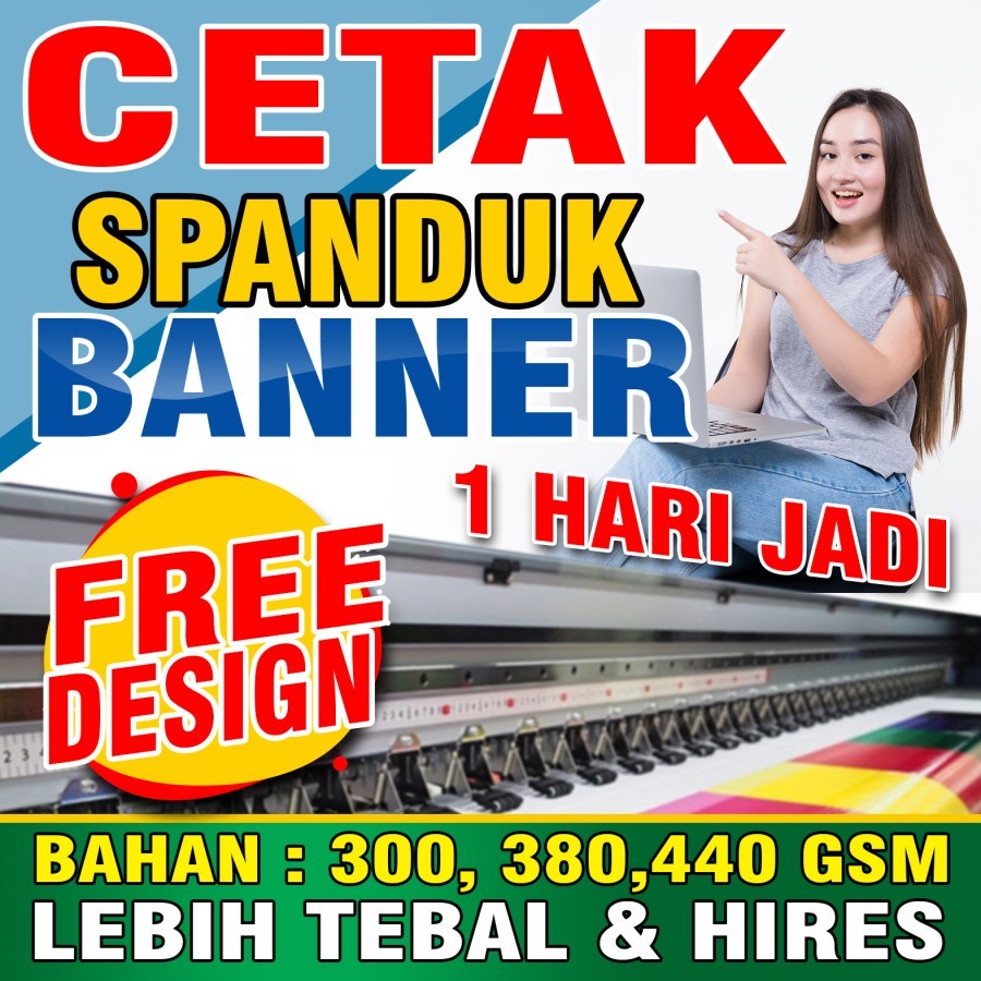 Jual CETAK MURAH Banner Spanduk Backdrop Baliho Flexi 300 / 380 GSM - Flexi | Shopee Indonesia