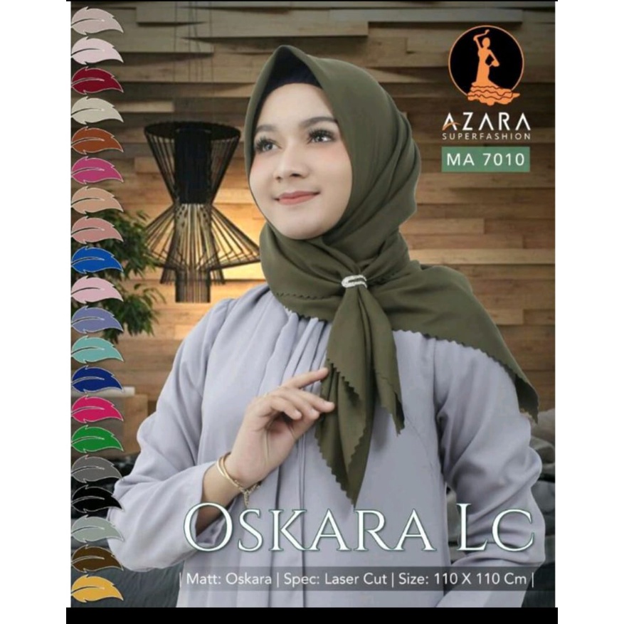 Jual HIJAB AZARA SEGI EMPAT VOAL WATERPROOF OSKARA LASER CUT POLOS ...