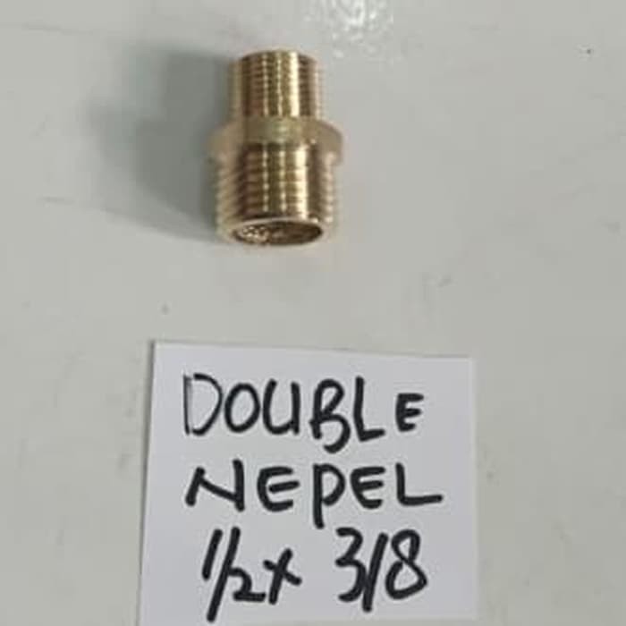 Jual Double Nepel 1/2"x3/8" Sambungan Kuningan 1/2" x 3/8" / Dobel | Shopee Indonesia
