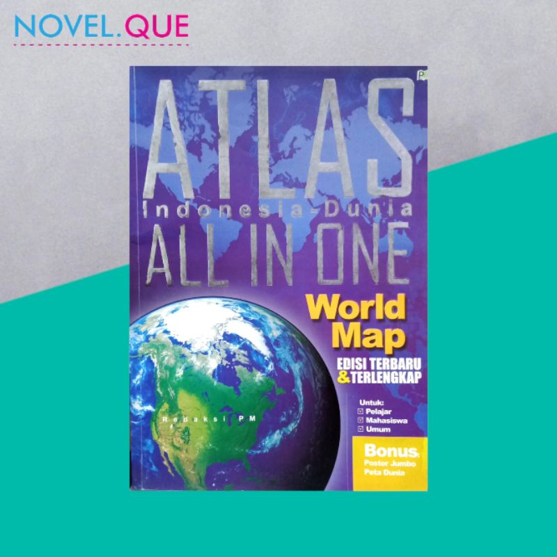 Jual Atlas Indonesia -Dunia All in One World Map | Shopee Indonesia