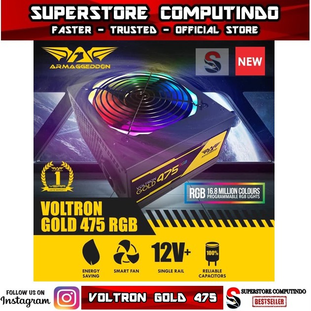 Jual Armaggeddon Voltron Gold 475 RGB - Fan With Multicolor LED Light | Shopee Indonesia