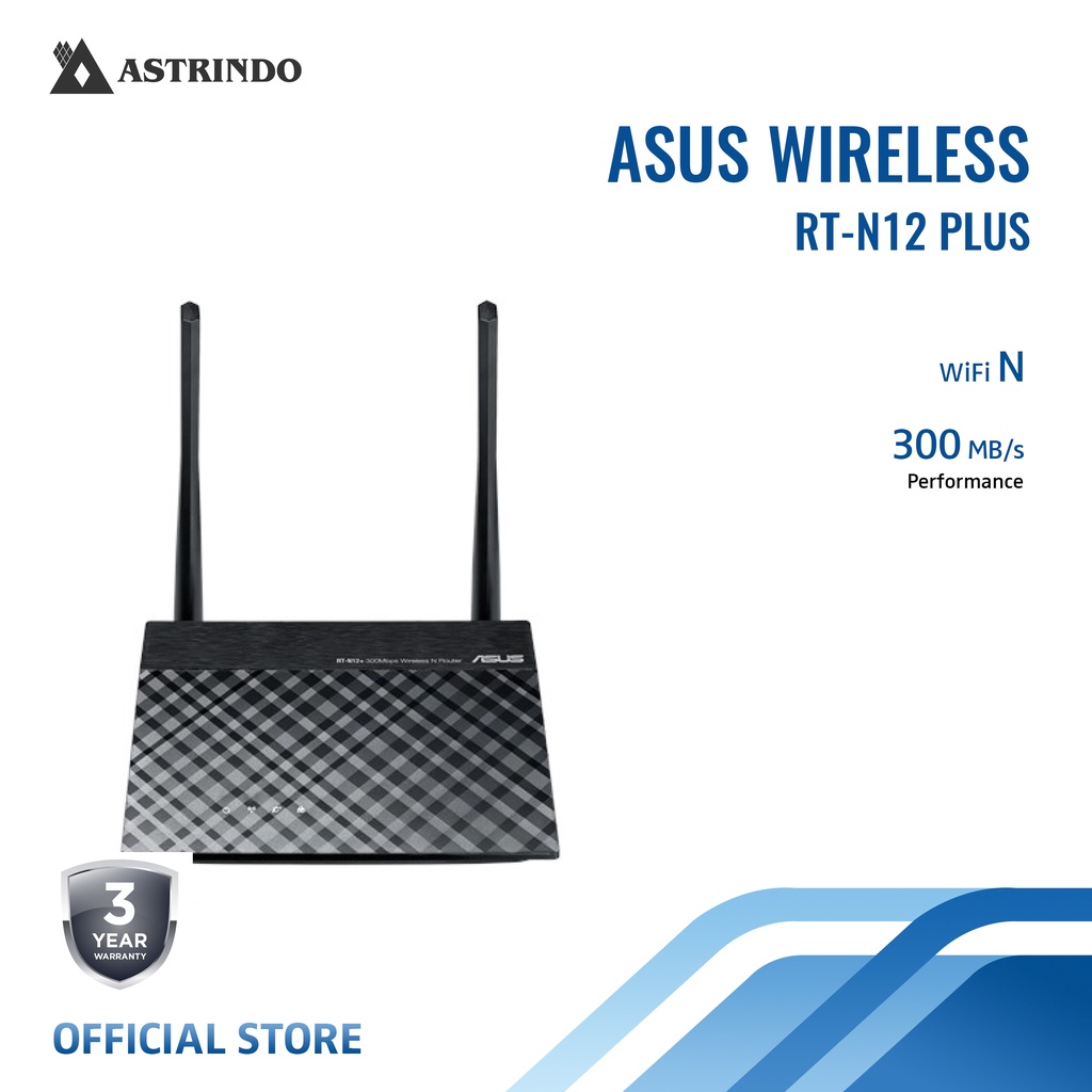 Jual Asus Wireless N300 Wi-Fi Router - (RT-N12 PLUS) | Shopee Indonesia