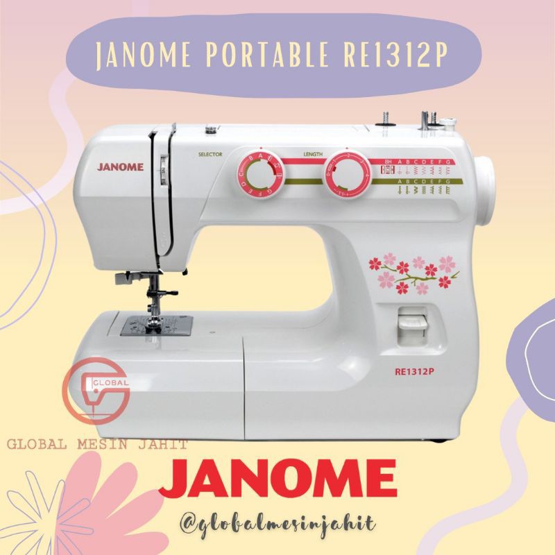 Jual Mesin Jahit Janome Portable RE1312P Multifungsi RE 1312 Japan ...