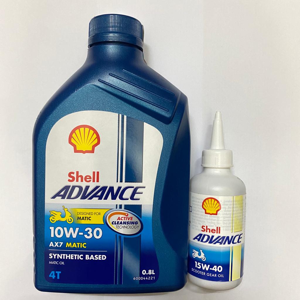 Jual PAKET OLI MATIC SHELL ADVANCE AX7 SCOOTER 0.8L TERMASUK SHELL OLI ...