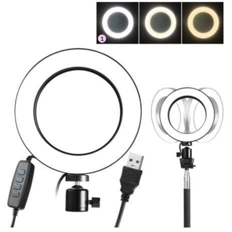 Jual Ring Light LED 16cm 6inch Selfie Makeup Vlog Ringlight Live ...
