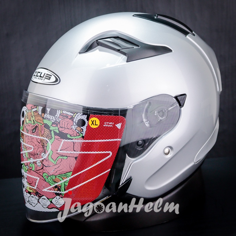 Jual ZEUS HELM ZS627 SOLID | SILVER| ZS-627 | ZS 627 | POLOS | HALFACE ...