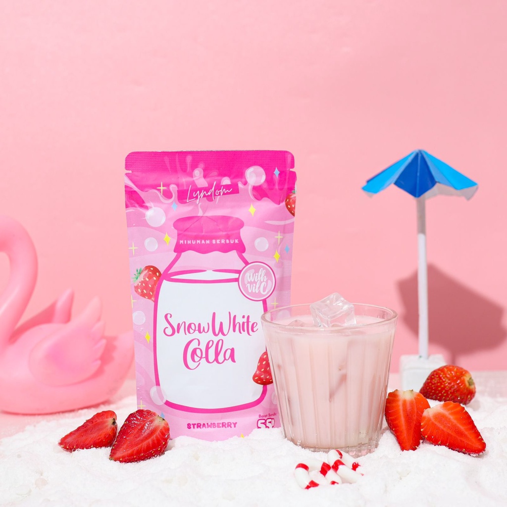 Jual ( BERKAH ) SNOW WHITE COLLA Strawberry 55gr / collagen drink ...