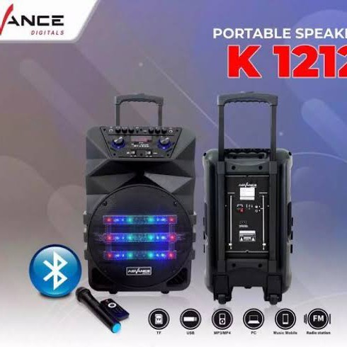 Jual SPEAKER AKTIF ADVANCE K1212 PORTABLE BLUETOOTH 12 INCH FREE 2 MIC | Shopee Indonesia