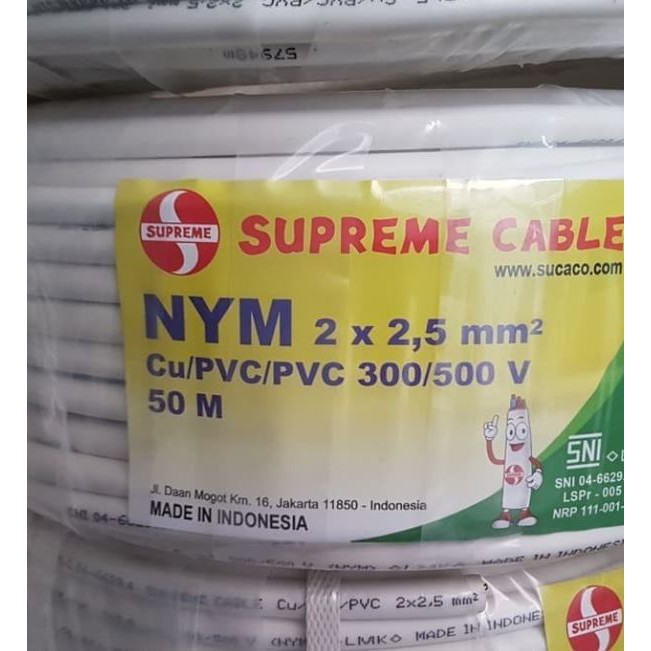Jual Kabel Supreme NYM 2 x 2,5 mm METERAN kabel listrik instalasi | Shopee Indonesia