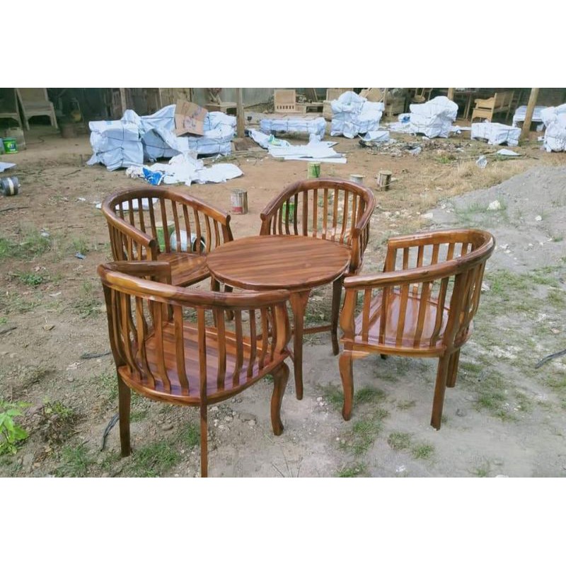 Jual Kursi teras betawi kayu jati 4 kursi { Dewi Meubel Jati } | Shopee ...