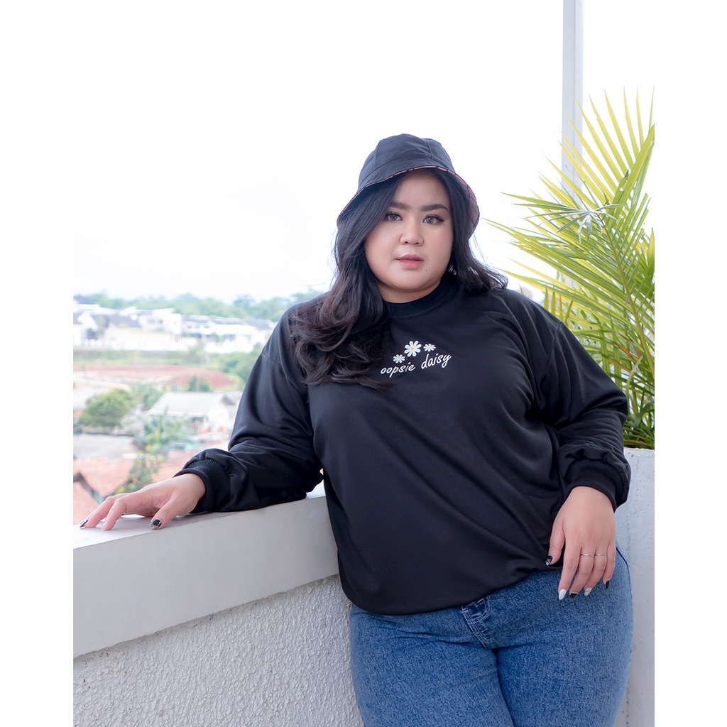 Jual Oopsie Daisy Crewneck Wanita Big Size Jumbo Size XL-8XL | Shopee Indonesia