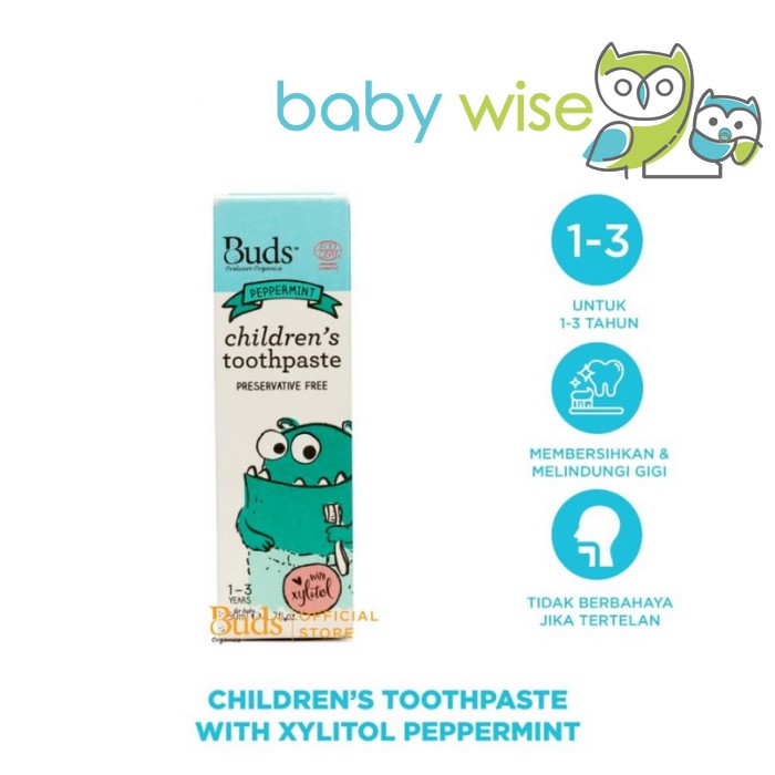 Jual Buds Organics Children's Toothpaste Xylitol (1-3Y) - Pasta Gigi ...