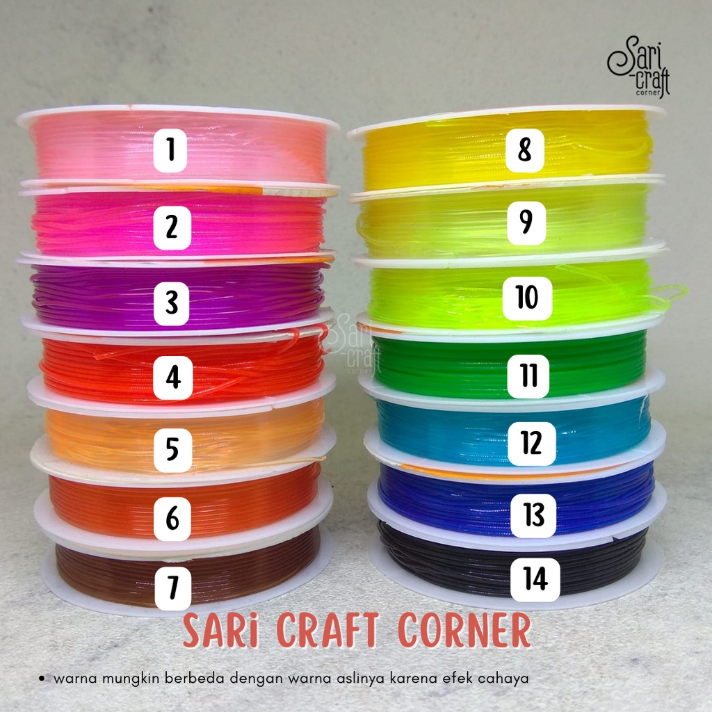 Jual Senar Karet Elastis Warna 0.8, 1.0mm / Crystal Tec Elastic Cord ...