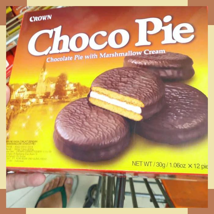 Jual Crown | Choco pie | 360 gram | product of korea | korean choco pie ...