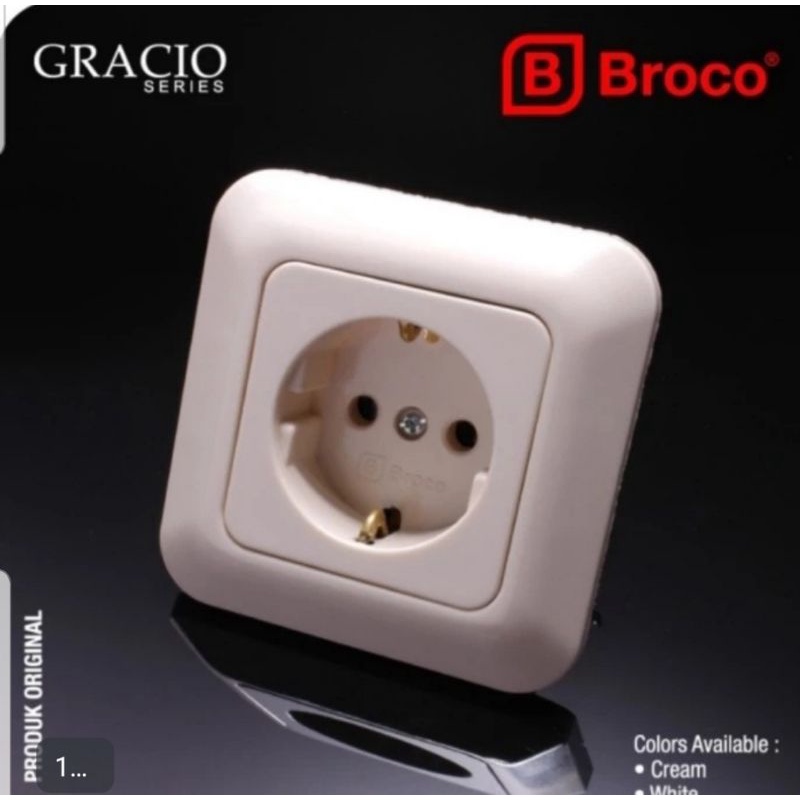 Jual BROCO GRACIO STOPKONTAK OB NON CP CREAM 4151-11 STOP KONTAK OUTBOW ...