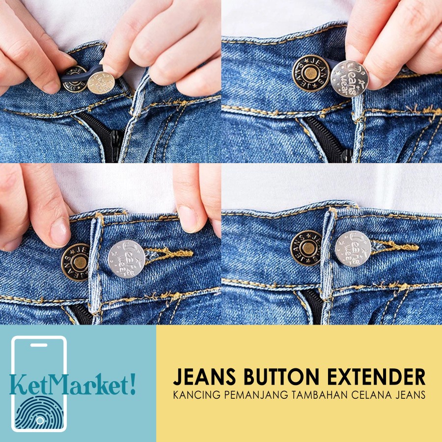 Jual JEANS BUTTON EXTENDER - Kancing Metal Tambahan Pemanjang Pinggang ...