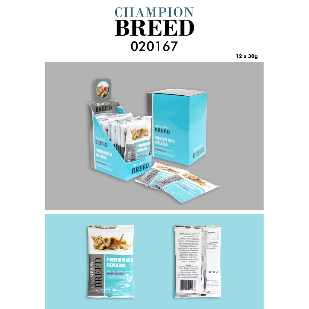 Jual susu champion breed kucing dan anjing sachet 30gr | Shopee Indonesia