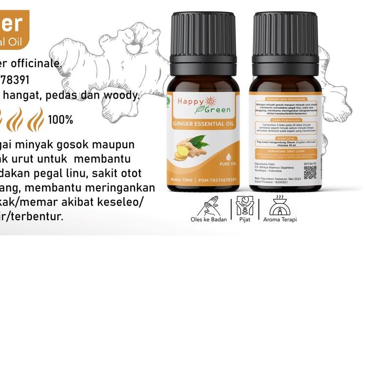 Jual Happy Green Ginger Essential Oil - Minyak Atsiri Jahe Segar 100% Murni Garansi Uang Kembali ...