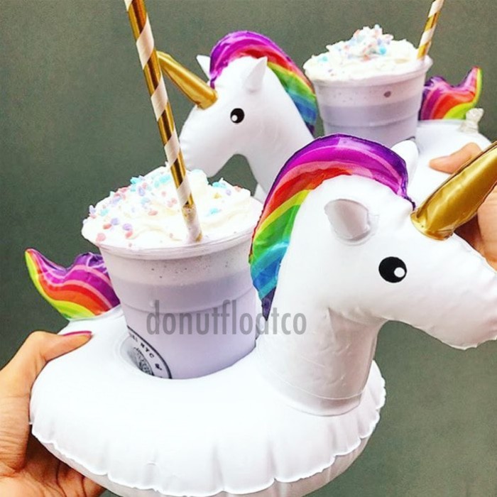 Jual WE FLOAT BALI Rainbow Unicorn Drink Cup Holder Coaster Tempat Minum Floaties | Shopee Indonesia