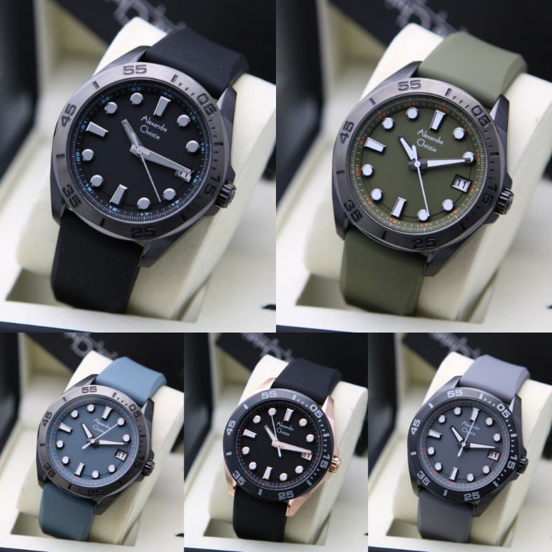 Jual JAM TANGAN PRIA ALEXANDRE CHRISTIE AC 6580 RUBBER ORIGINAL ...