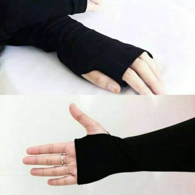 Jual Handshock jempol polos /mangset tangan lobang jempol polos/manset ...