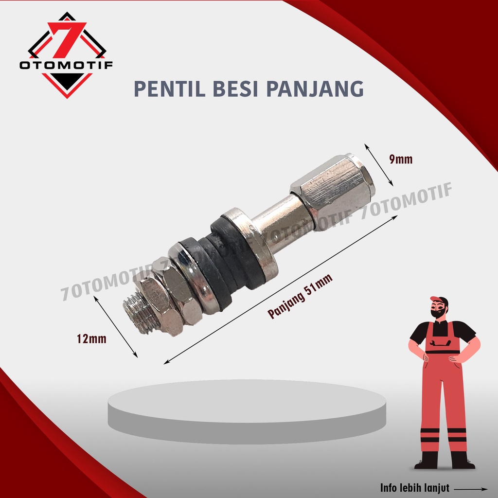 Jual Pentil Ban Motor Tubeless Besi Panjang Drat Dalam | Shopee Indonesia
