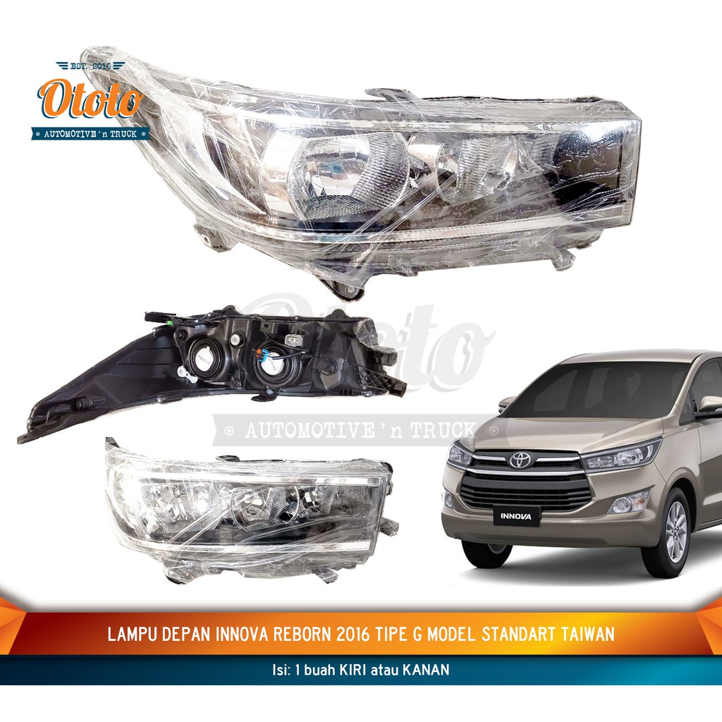 Jual Lampu Depan Innova Reborn 2016 Tipe G Std / tipe halogen /tipe ...