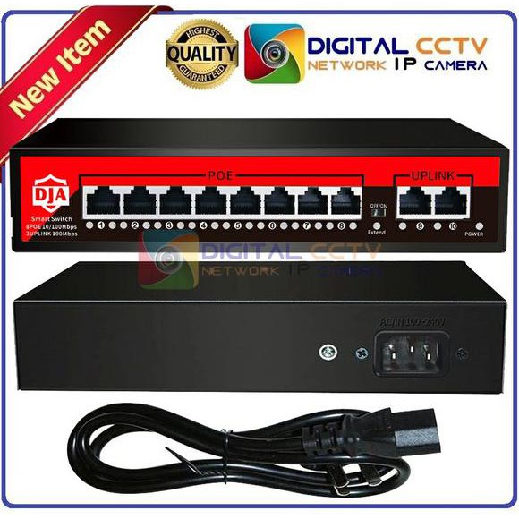 Jual Jual Poe Switch 8 Port 2 Uplink 10 100 Smart Poe for CCTV Wifi AP ...