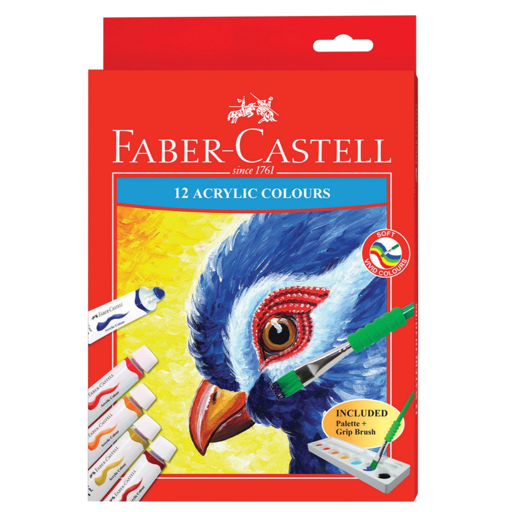 Jual Faber Castell - Acrylic Colors set-12- 572312 | Shopee Indonesia