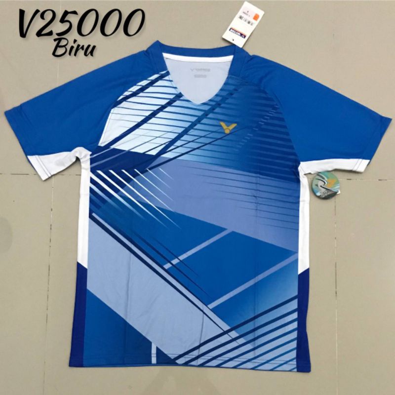 Jual V25000 BIRU KAOS BADMINTON VICTOR IMPORT BAJU BULU TANGKIS ...