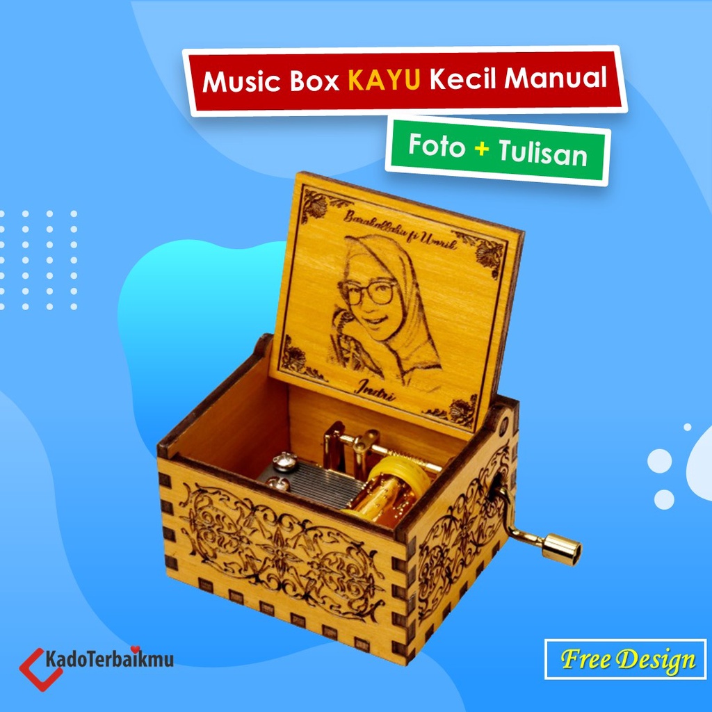 Jual Kotak Musik Kecil Manual Custom Foto dan Tulisan | Shopee Indonesia