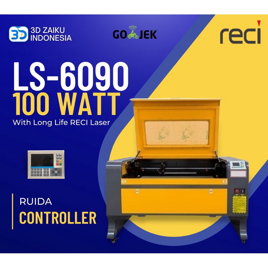 Jual Zaiku CNC LS-6090 with 100 Watt RECI Laser CO2 dengan Ruida ...