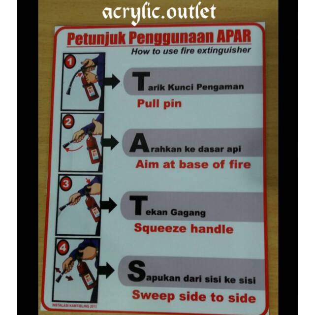 Jual Acrylic rambu petunjuk penggunaan APAR | Shopee Indonesia