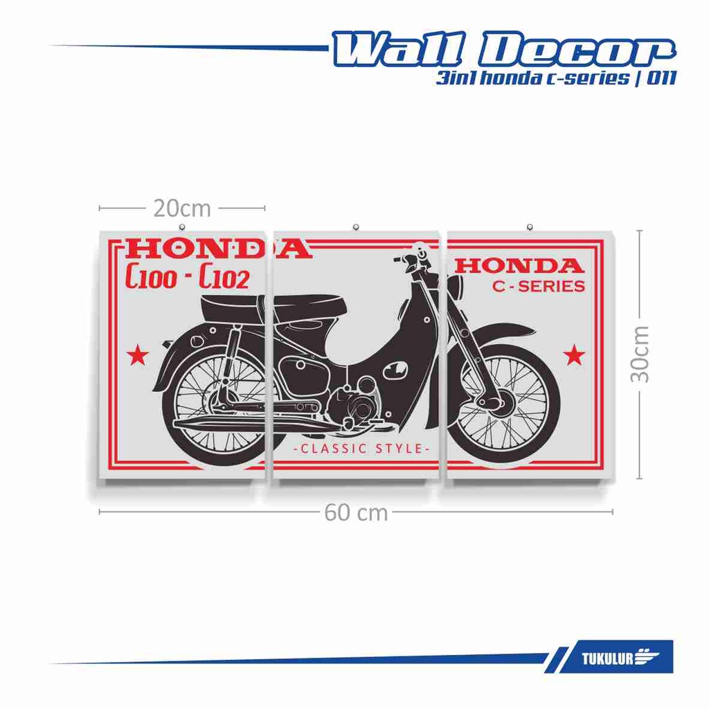 Jual HIASAN DINDING PAJANGAN WALL DECOR 3 IN 1 HONDA C100 UNYIL KANCIL ...
