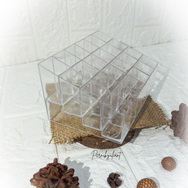 Jual Tempat Lipstik Acrylic Mini 24 Slot Rak Wadah Lipstick Akrilik ...