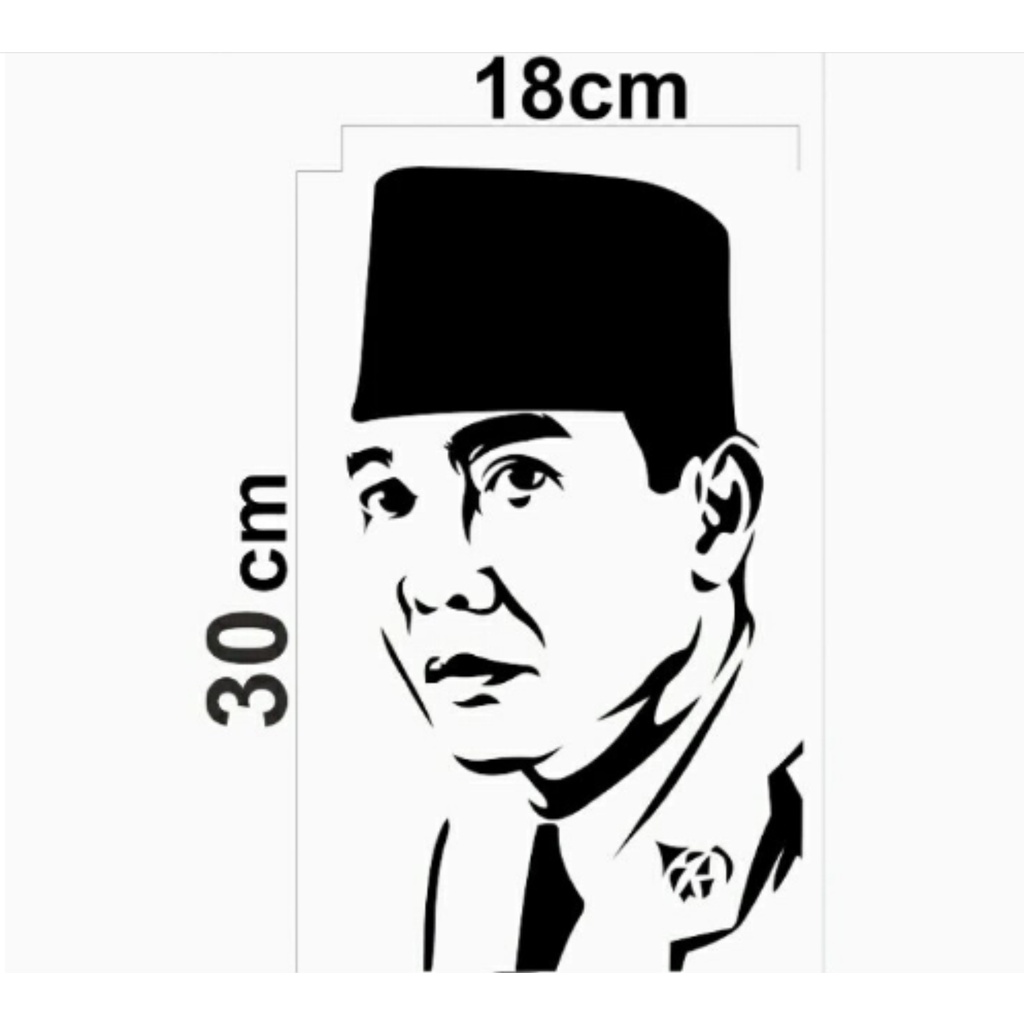 Jual cutting sticker termurah animasi ir soekarno untuk semua kaca ...