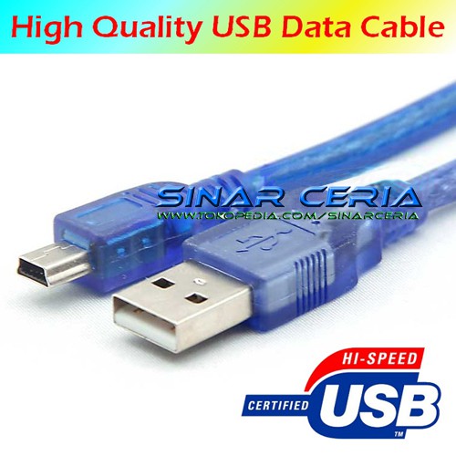 Jual Kabel Data Usb A To Mini Usb B Male Cable Biru Phone Arduino Nano