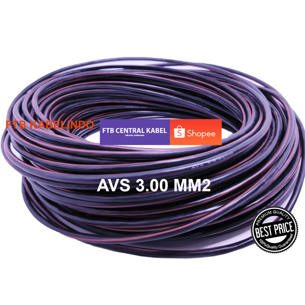 Jual Automotive Cable Kabel Otomotif AVS 3.00 Sqmm Meteran ( AVS 3.00mm ...