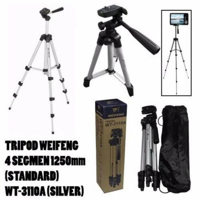 Jual Stand Kamera HP Portable Tripod Stand 4-Section Aluminium with ...
