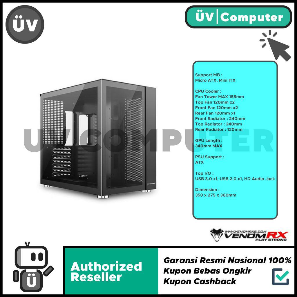 Jual Casing PC Komputer VenomRX Daemon XS M-ATX Case Black | Shopee ...