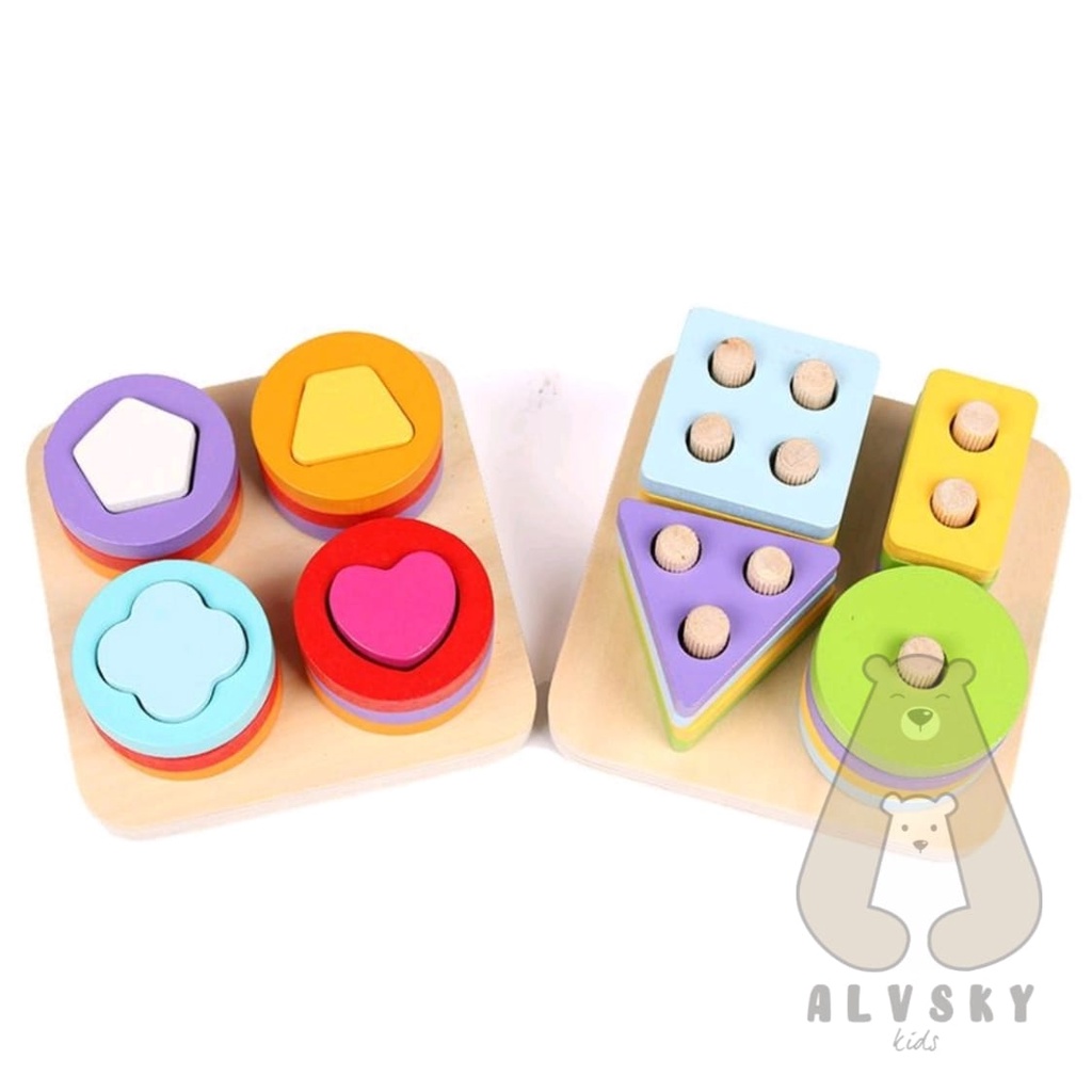 Jual MAINAN EDUKASI GEOMETRIC MATCHING SLEEVE / COLUMN / GEOMETRI 4 ...